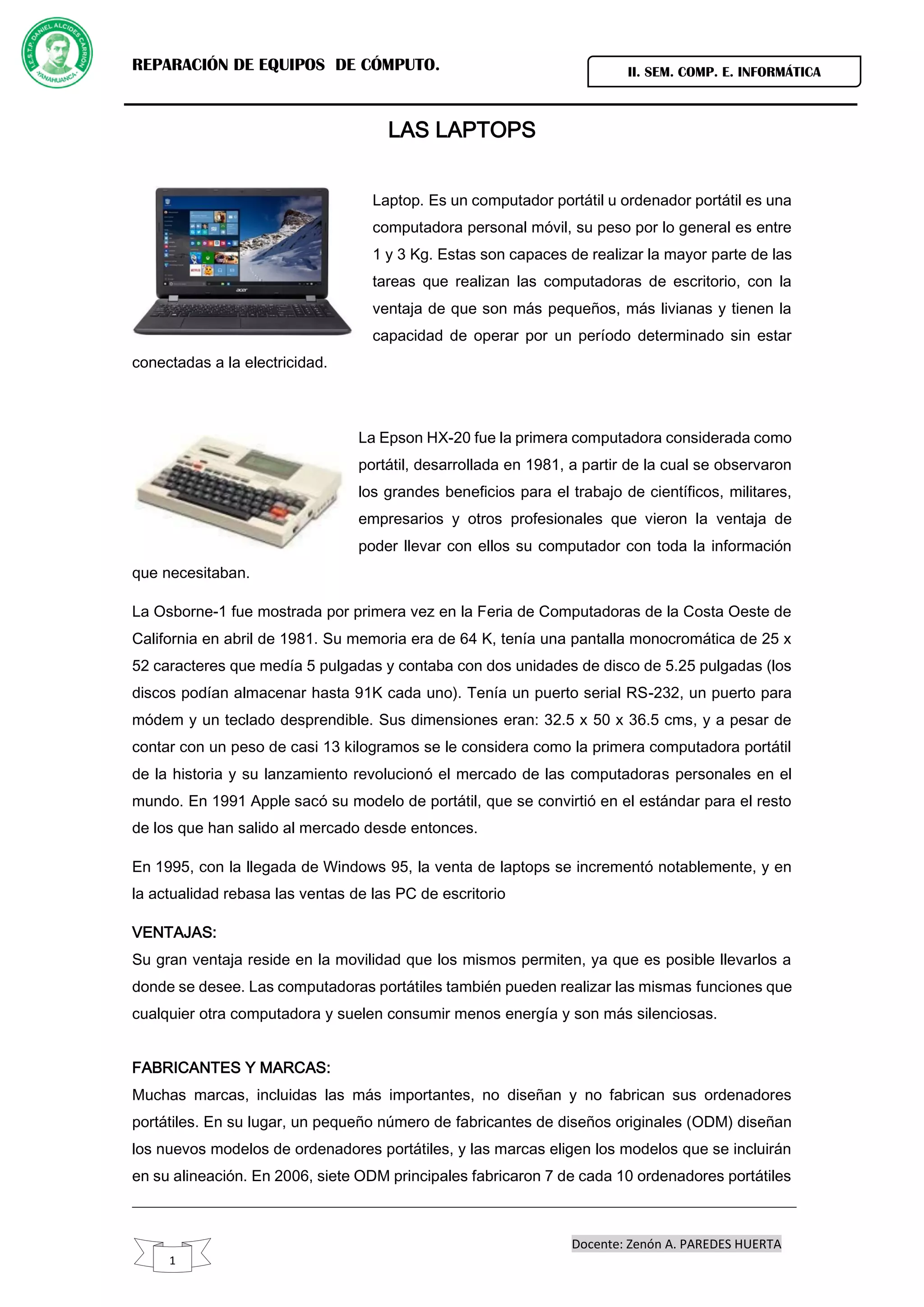 Conociendo las laptops | PDF