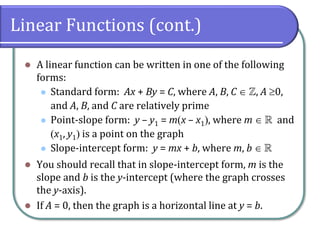 2.4 Linear Functions | PDF