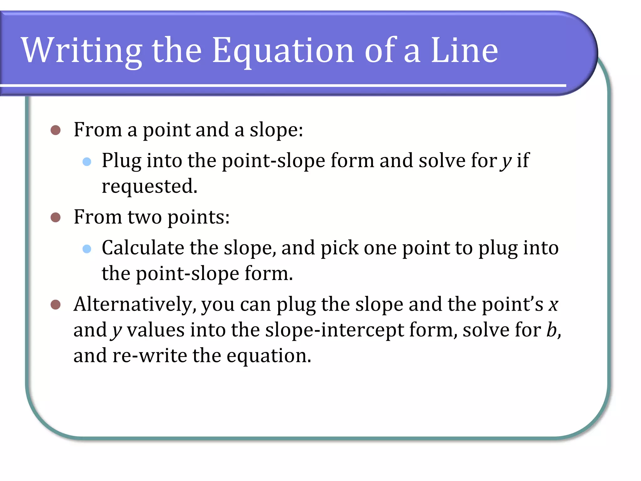 2.5 Equations of Lines | PDF
