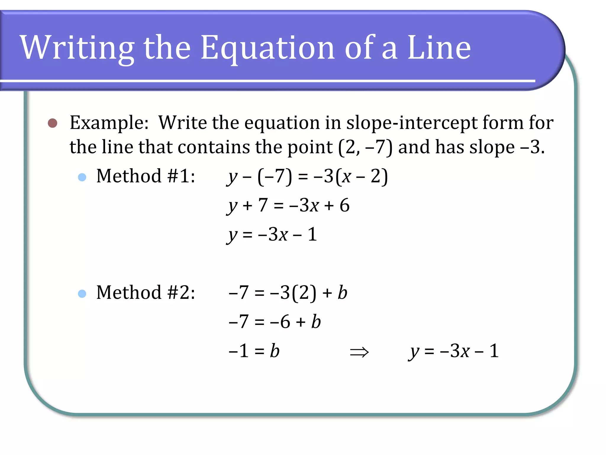 2.5 Equations of Lines | PDF