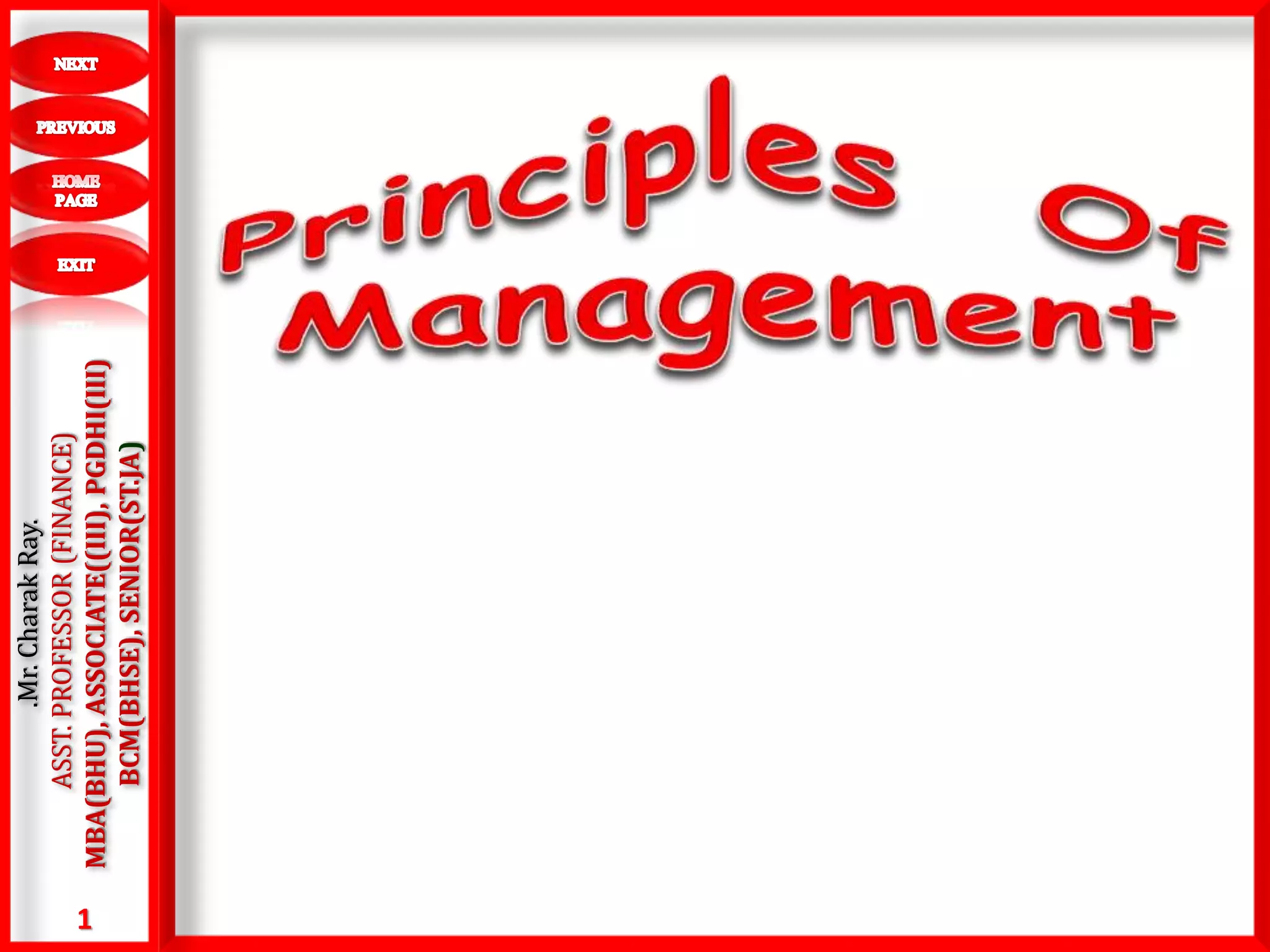 PRINCIPLES OF MANAGEMENT | PPTX | Business Administration | Business