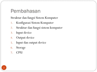 Sistem Informasi - Struktur dan Fungsi Sistem Komputer | PDF