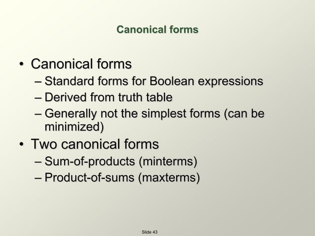 boolean algebra and logic simplification | PPT | Programming Languages ...