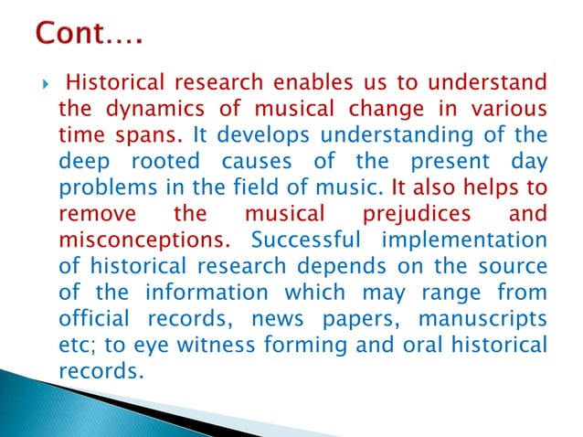 Types of Research in Music | PPTX