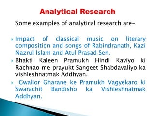 Types of Research in Music | PPTX