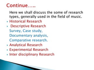 Types of Research in Music | PPTX