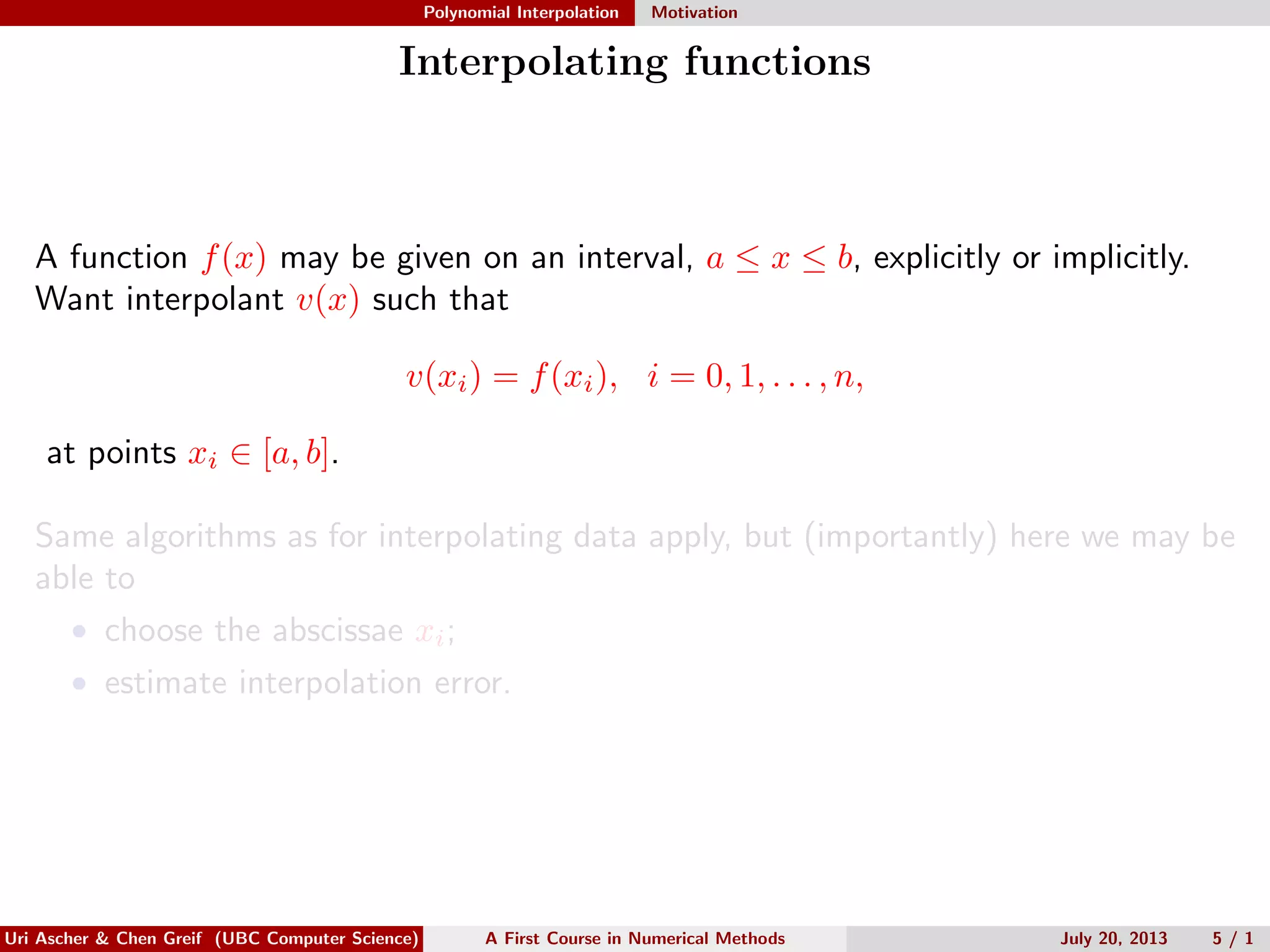 2. polynomial interpolation | PPT