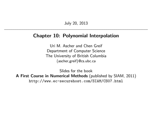 2. polynomial interpolation | PPT