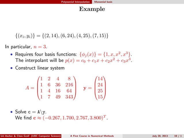 2. polynomial interpolation | PPT