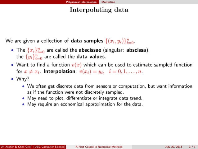 2. polynomial interpolation | PPT