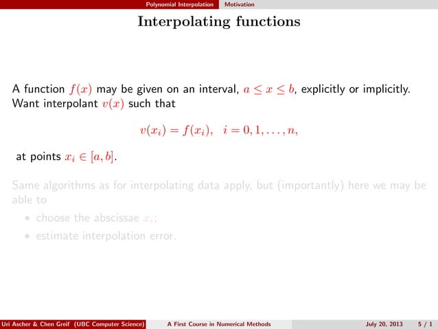 2. polynomial interpolation | PPT