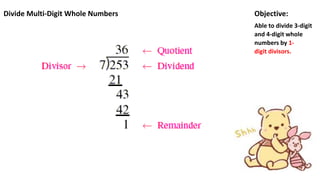 2.6 find the whole and 3.1 divide multi digit whole numbers | PPT