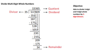2.6 find the whole and 3.1 divide multi digit whole numbers | PPT