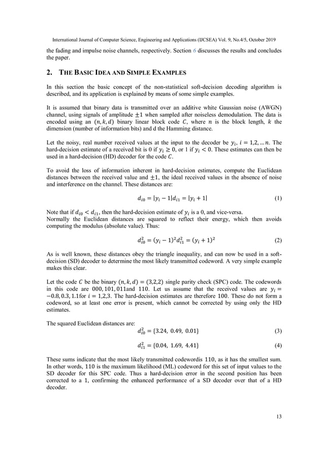 NON-STATISTICAL EUCLIDEAN-DISTANCE SISO DECODING OF ERROR-CORRECTING CODES OVER GAUSSIAN AND ...
