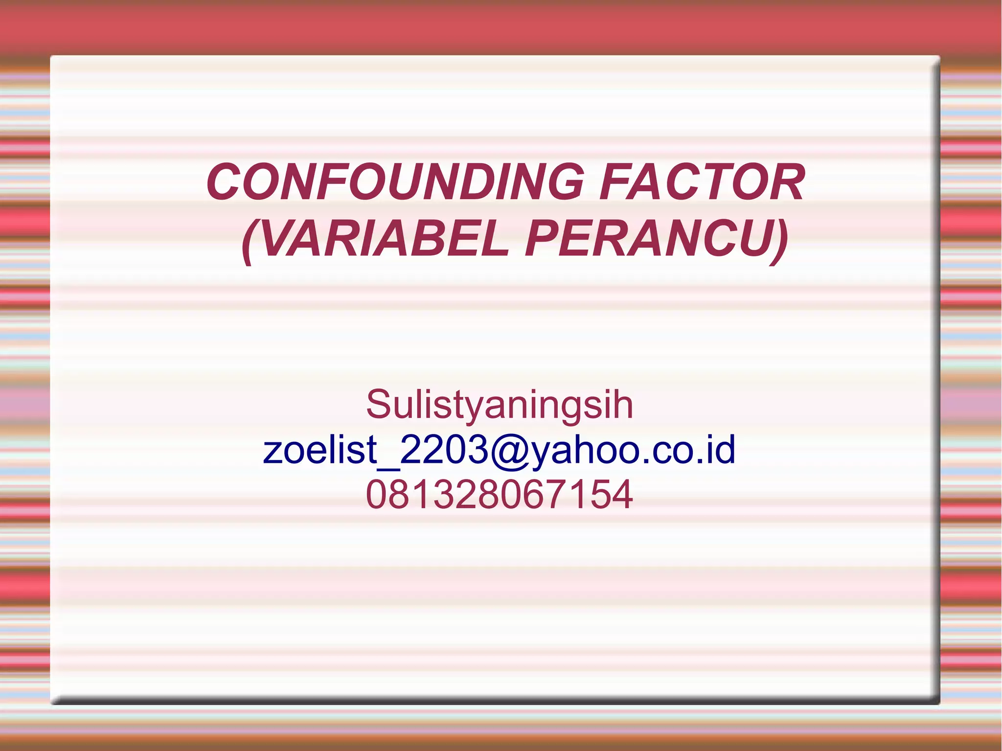 Confounding Factor | PDF