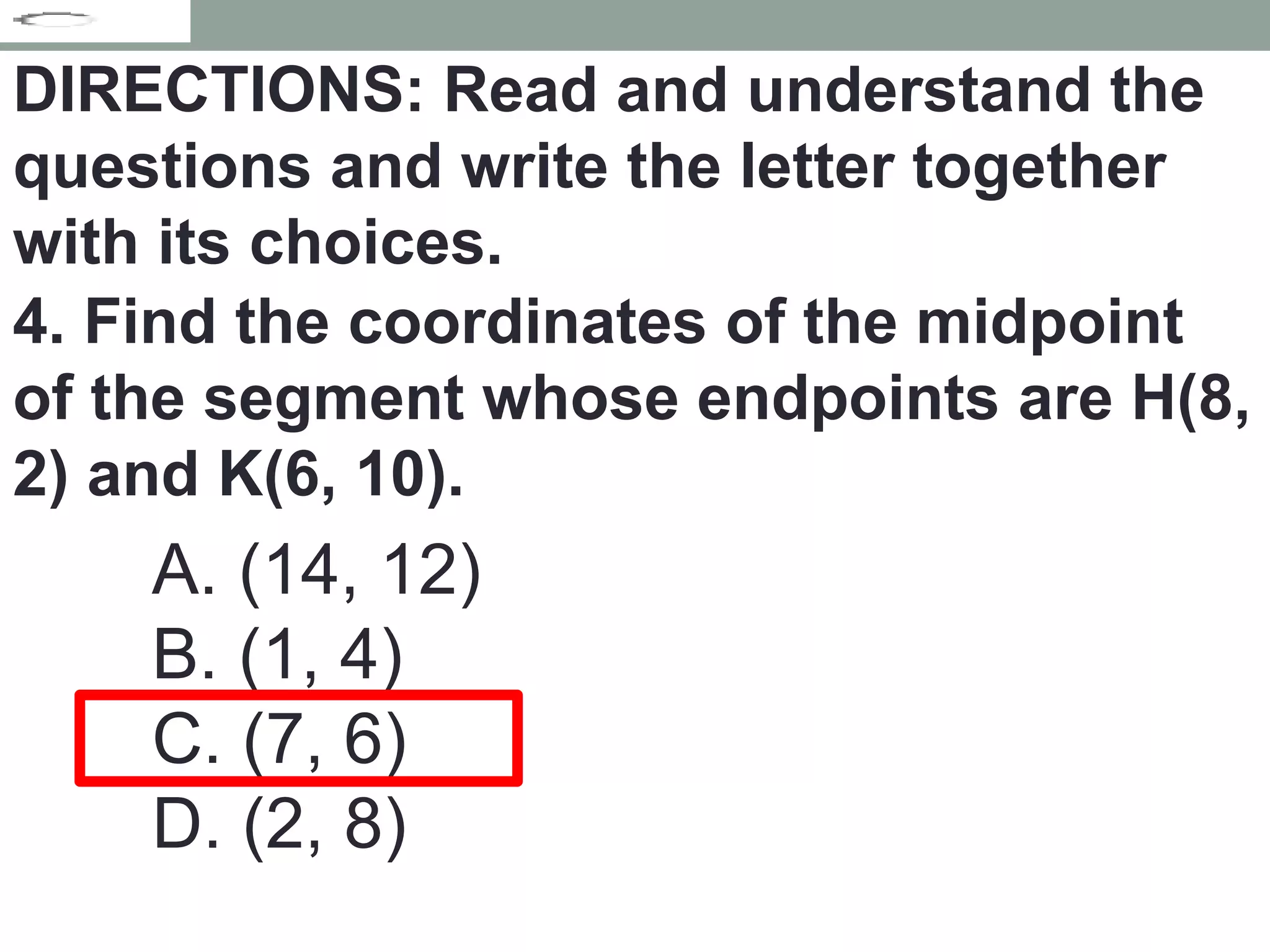 MIDPOINT FORMULA | PPTX