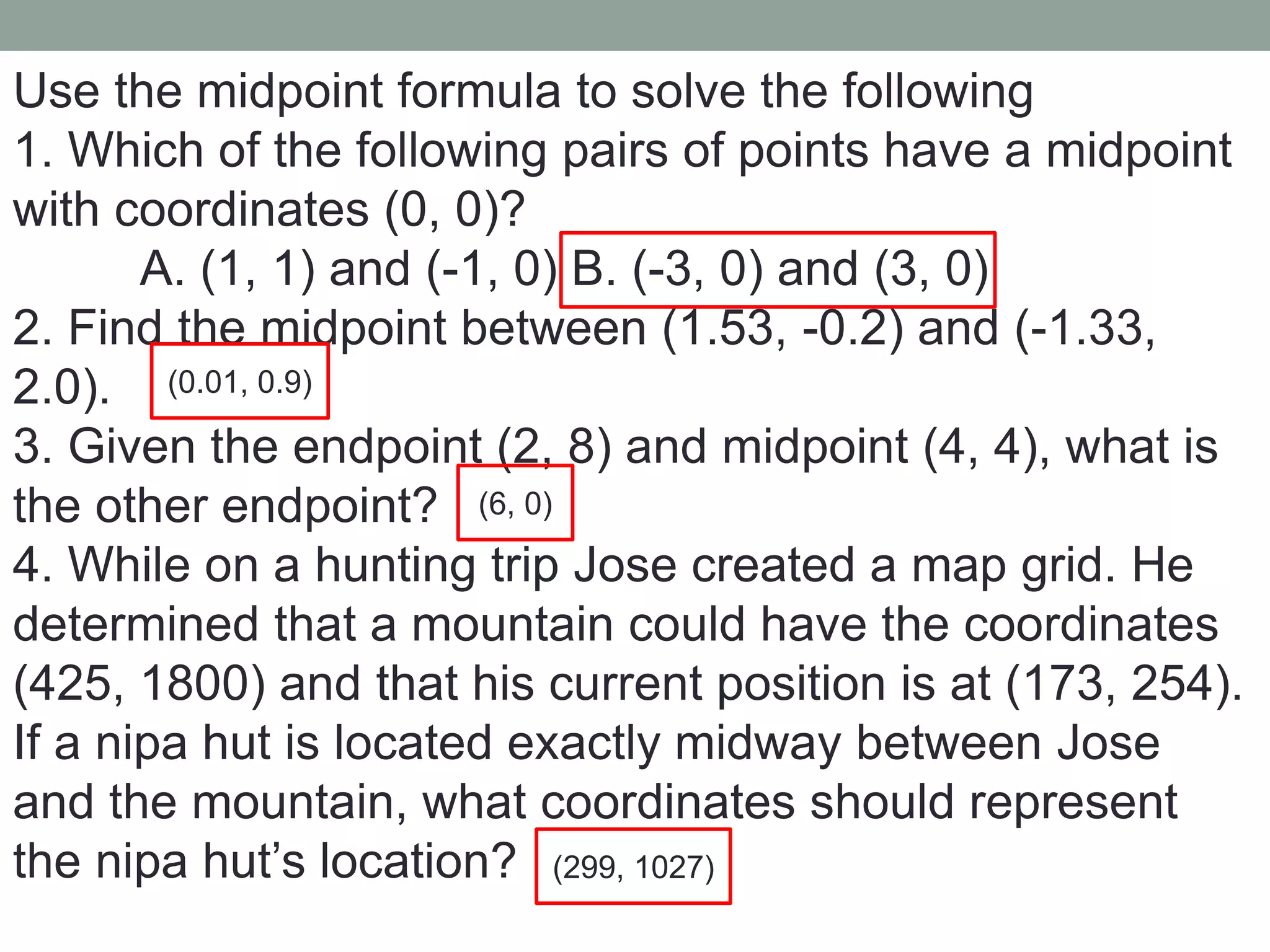 MIDPOINT FORMULA | PPTX