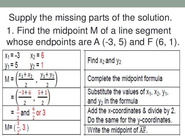MIDPOINT FORMULA