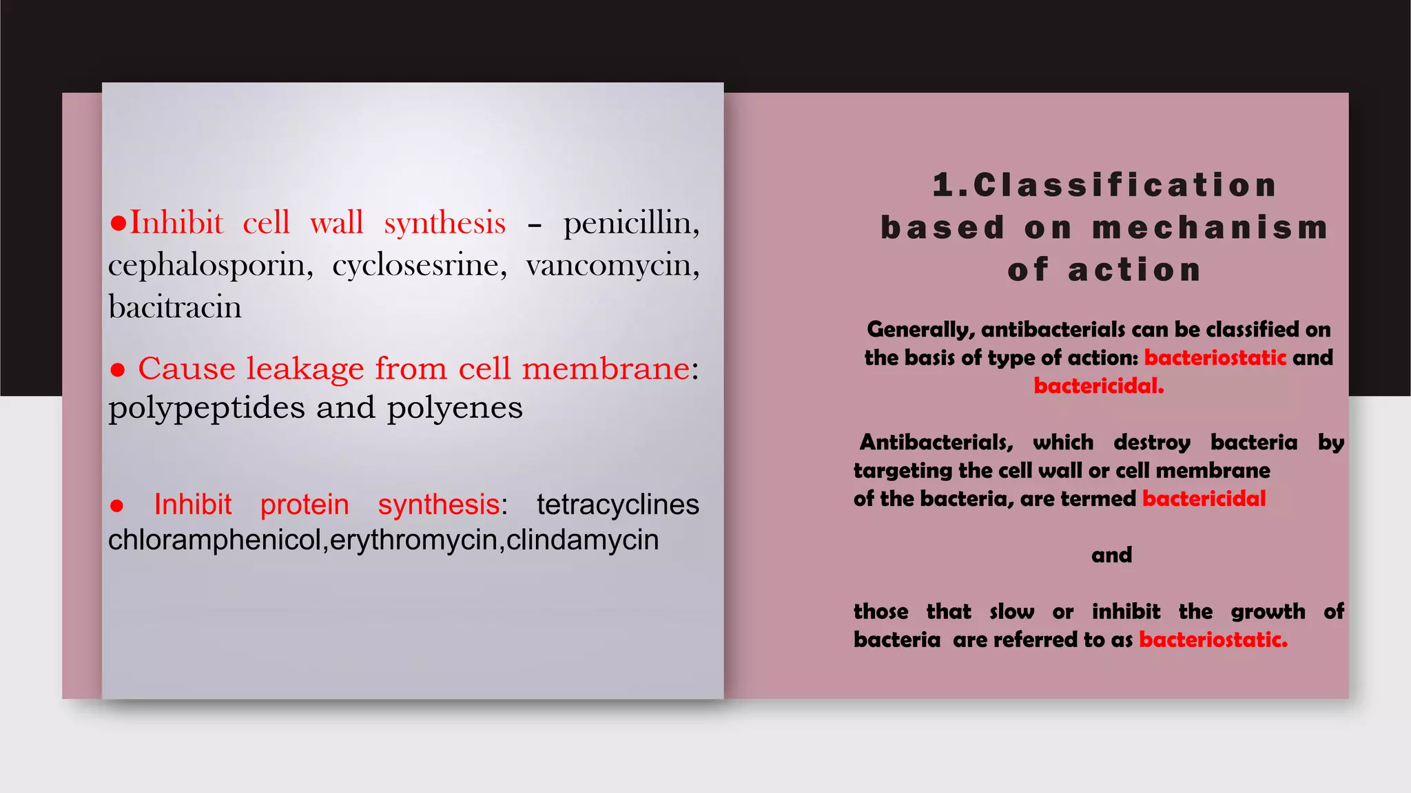 Classification; General principles in antibacterial chemotherapy-by Dr ...