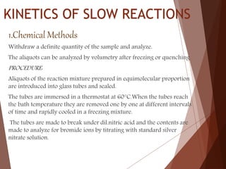 Experimental Methods in Chemical Kinetics - Amina Luthfa | PPTX