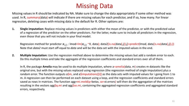 2. diagnostics, collinearity, transformation, and missing data | PPT