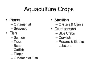 Aquaculture Species | PPT