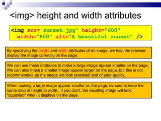 2.1 adding images | PPT | Web Design and HTML | Internet