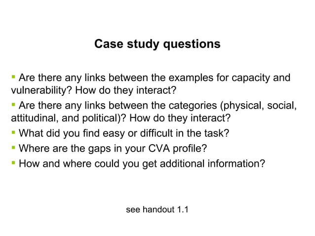 Gender mainstreaming and gender analysis in work addressing risk ...