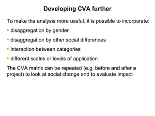 Gender mainstreaming and gender analysis in work addressing risk ...