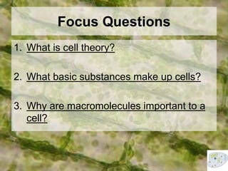 2 1 cells & macromolecules (k) shared | PPTX | Biological Sciences ...