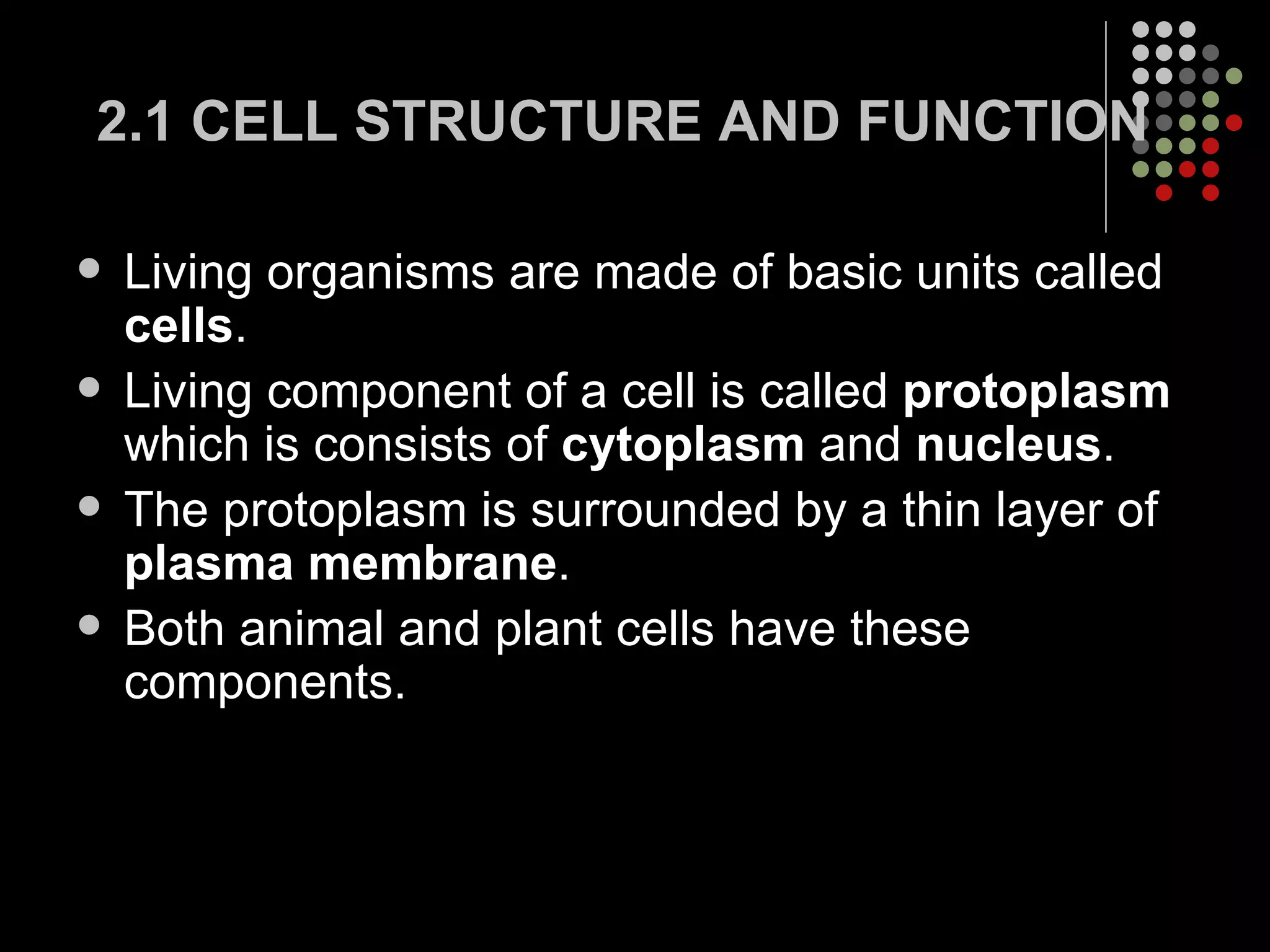 2.1 cell structure and function | PPT