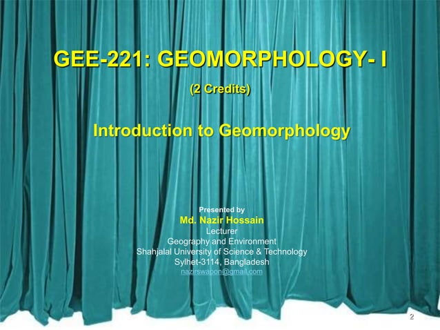 Introduction to geomorphology | PPTX