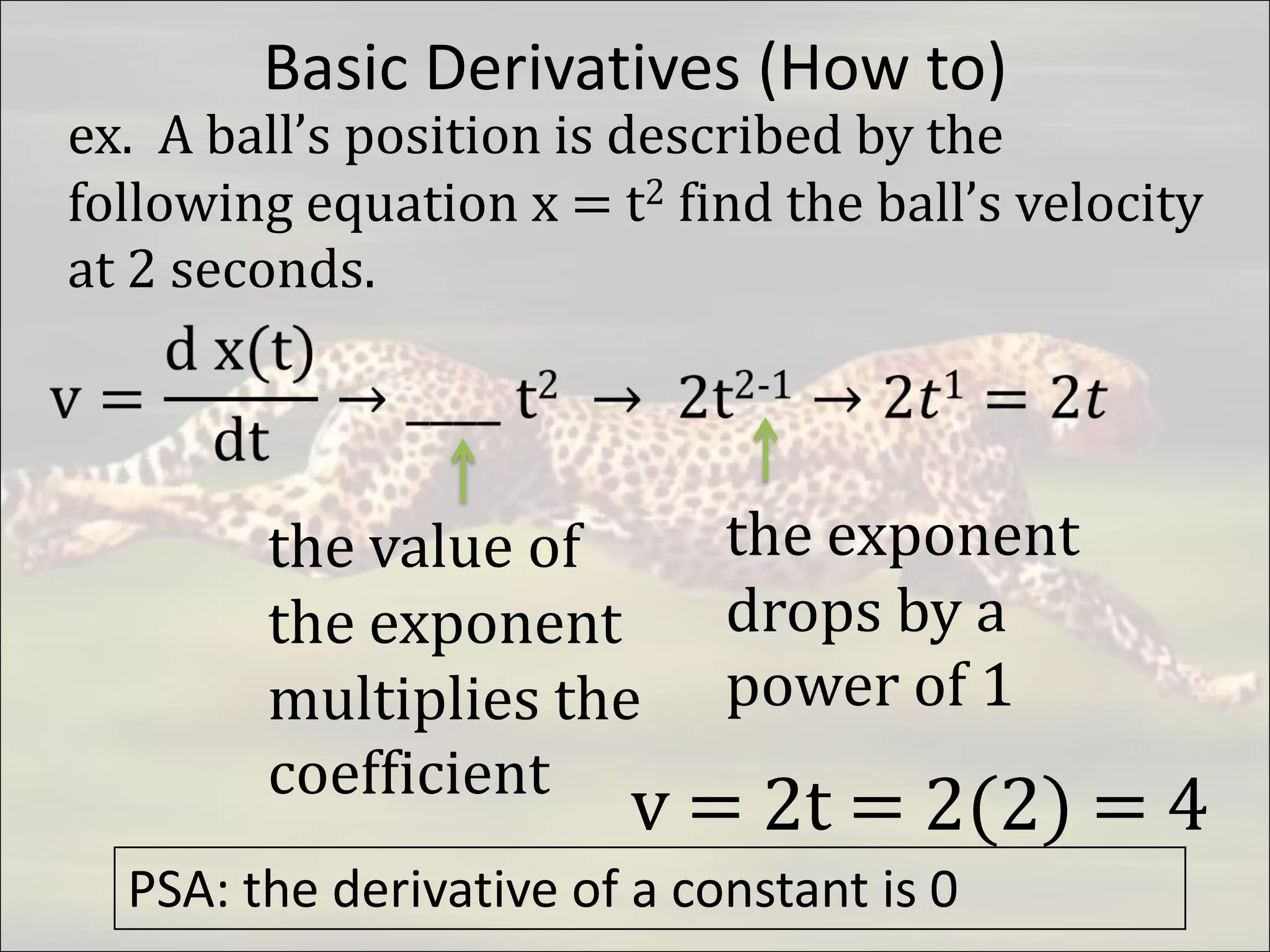 1D graphs, kinematics, and calculus | PPTX