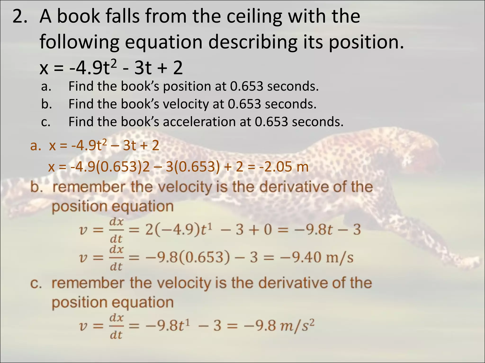 1D graphs, kinematics, and calculus | PPTX