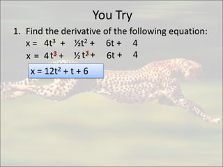 1D graphs, kinematics, and calculus | PPTX