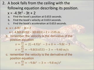 1D graphs, kinematics, and calculus | PPTX