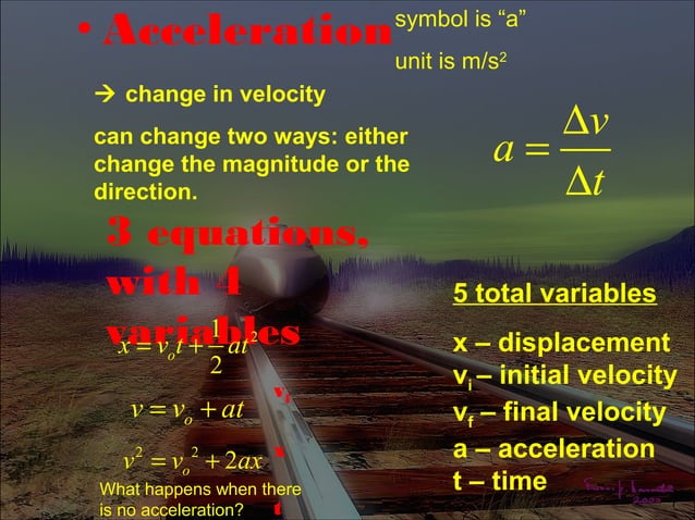 1D Kinematics Notes | PPT | Physics | Science