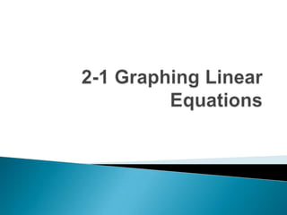 2 1 graphing linear equations | PPTX | Physics | Science