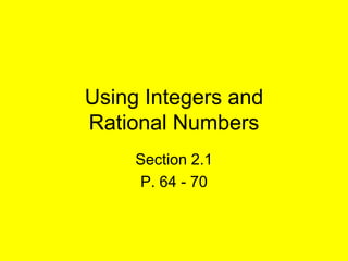 2.1 integers & rational numbers | PPTX