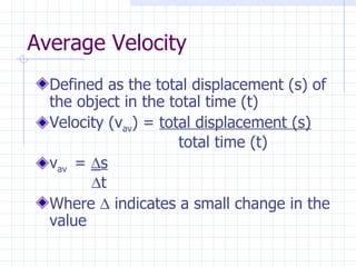 2.1 Kinematics | PPT
