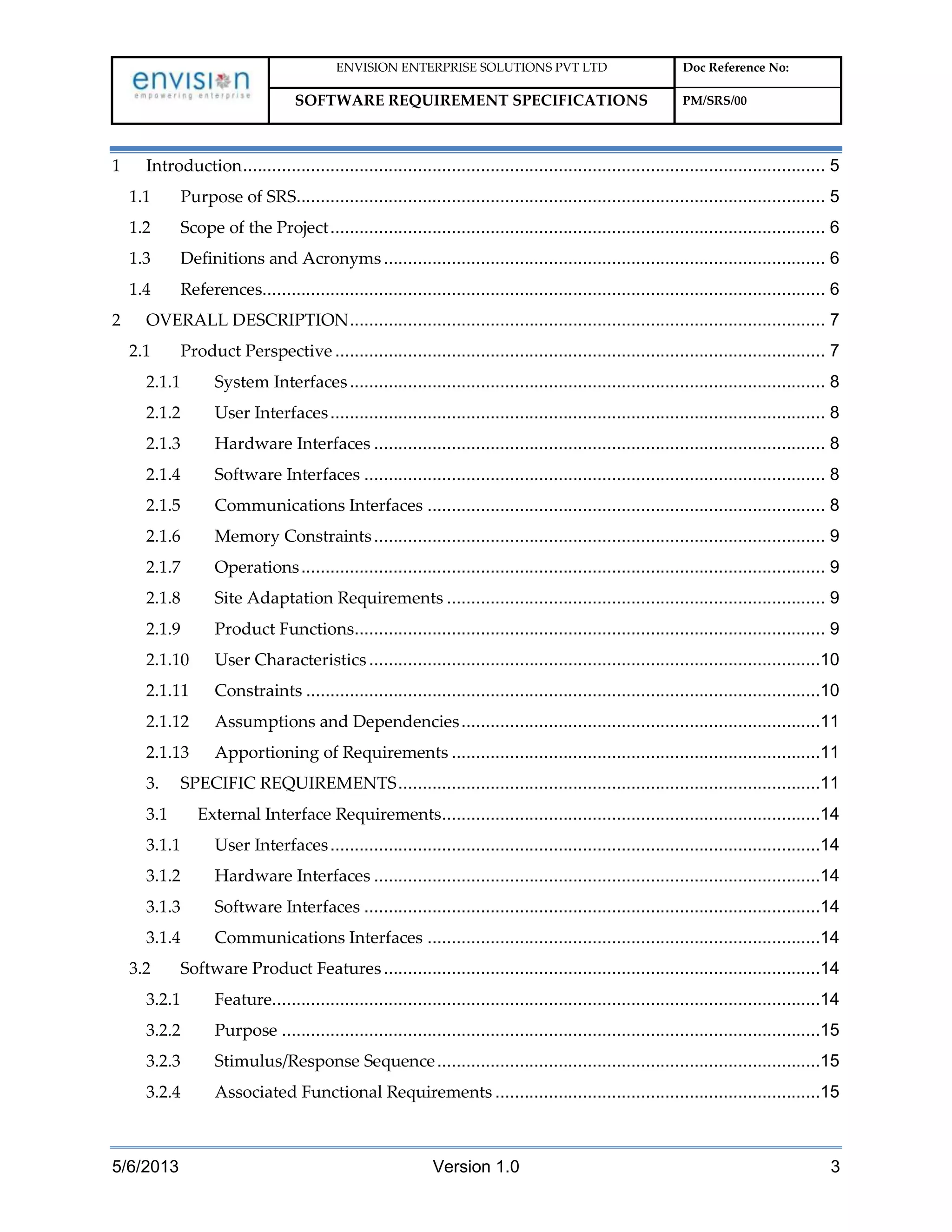 2.1 project management srs | DOCX