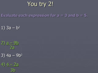 TechMathII - 2.1 - Variables and Expressions | PPT
