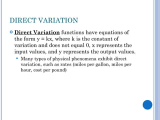 2.2 Direct Variation | PPT