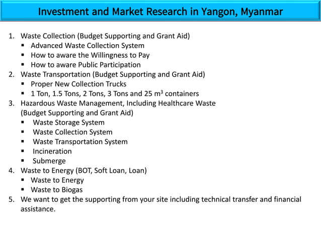 Municipal Solid Waste Management in Yangon | PDF