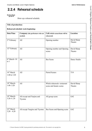 2.2.4 Rehearsal Schedule | DOC