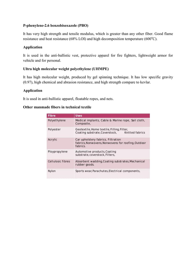 properties and application of technical textile fibers | PDF | Physics ...
