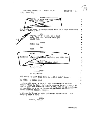 Supernatural 2.02 Everybody Loves a Clown Alex sides (rev) 11pgs | PDF