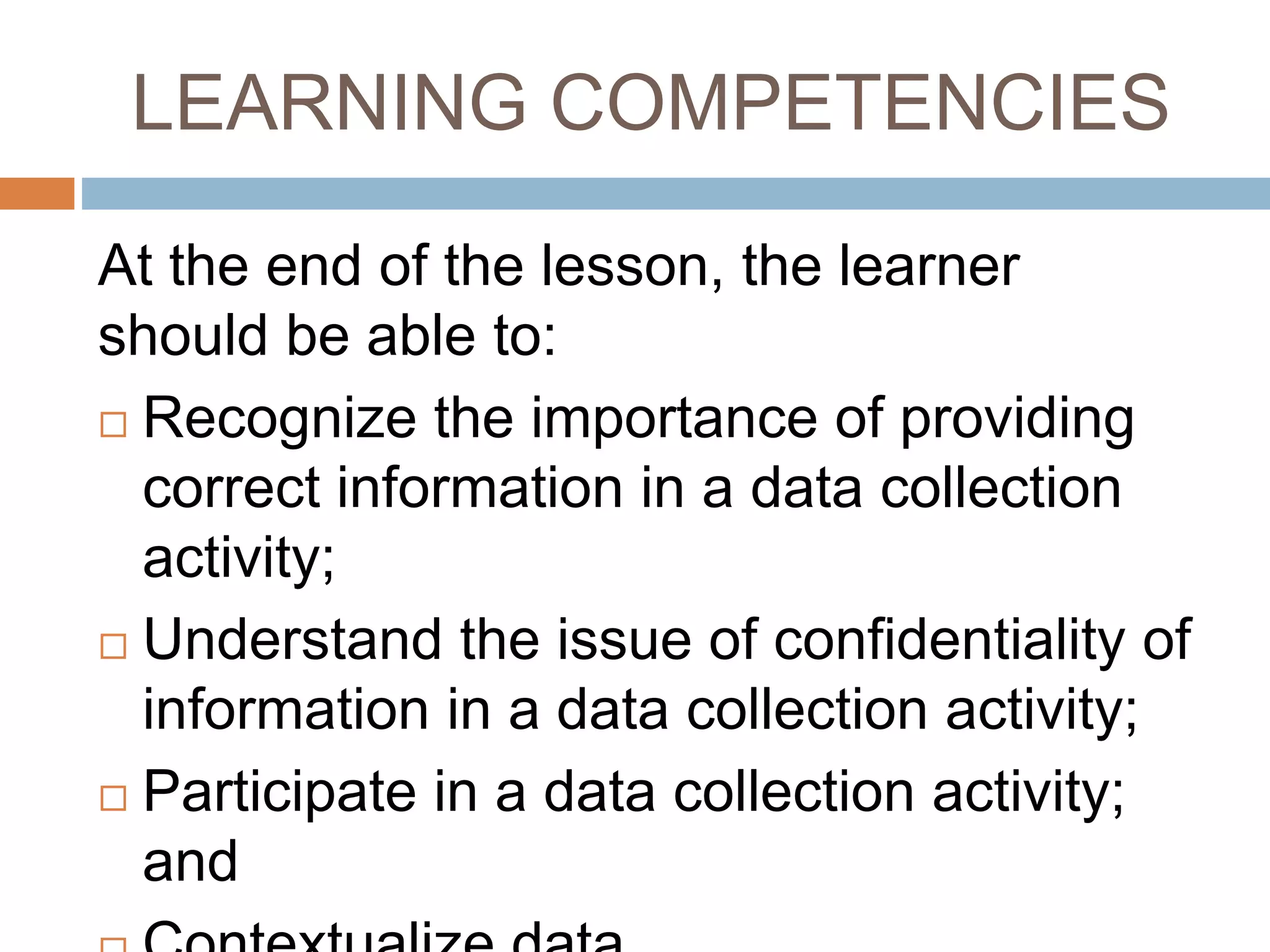 Data Collection Activity | PPTX | Education