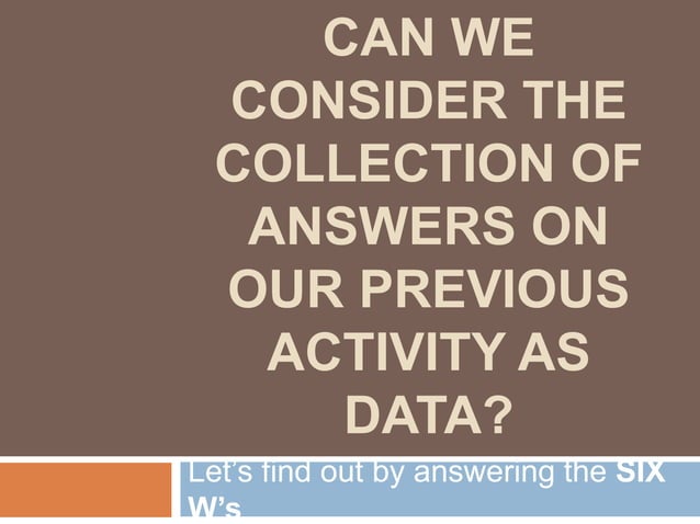 Data Collection Activity | PPTX | Education