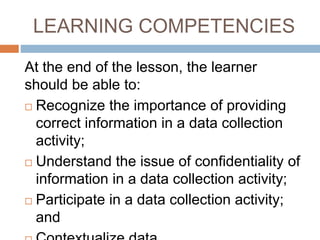 Data Collection Activity | PPTX
